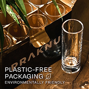 Shot Glasses - Set of 12 - Tall Clear Glass 1.7 oz - Dishwasher Safe - Sturdy with a Heavy Base - Shot Glasses for Every Party