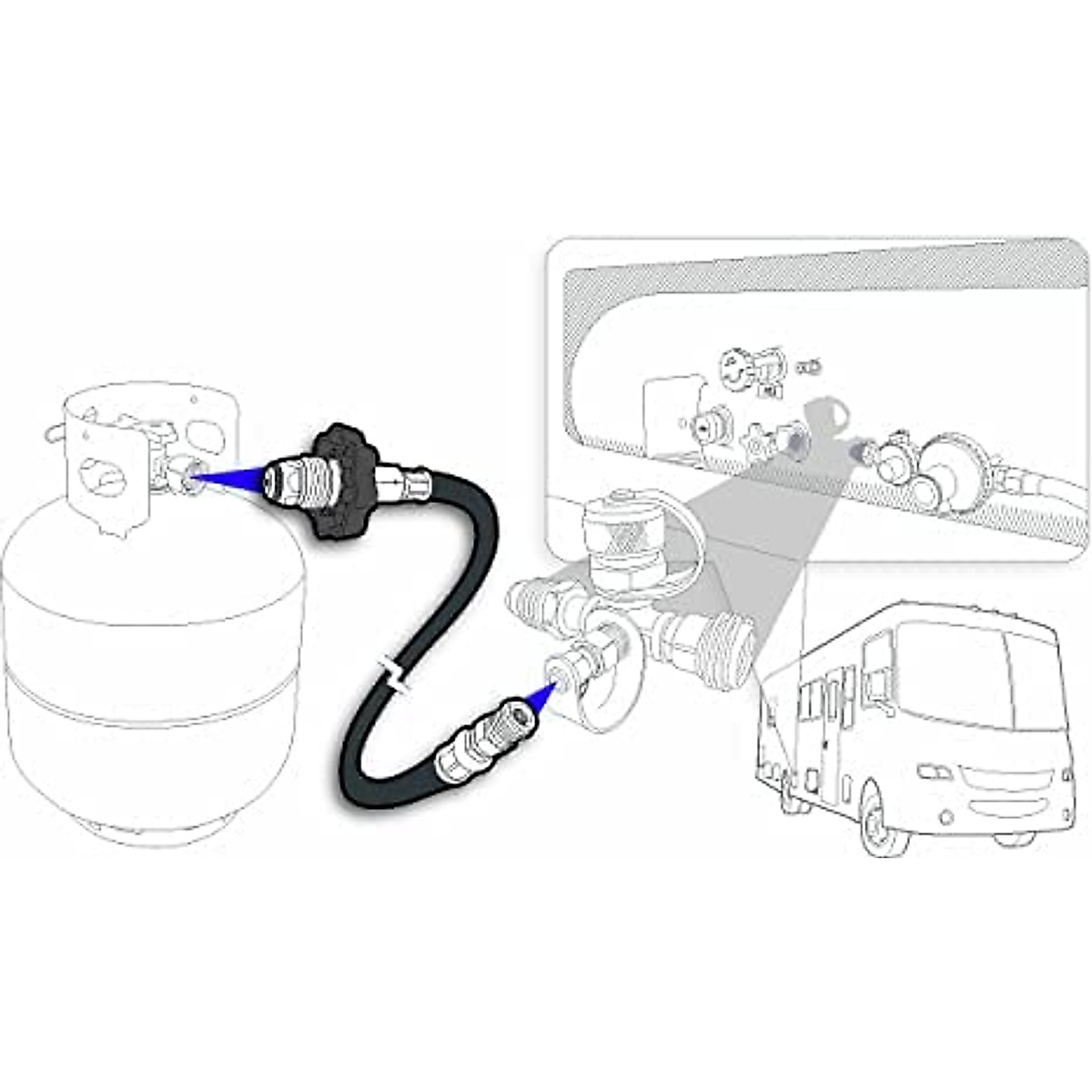 ANPTGHT Soft Nose POL Propane Gas Tank Adapter Plug with Excess Flow X 1/4 Inch Hose Barb Thread Fitting Solid Brass Propane Plug Adapter