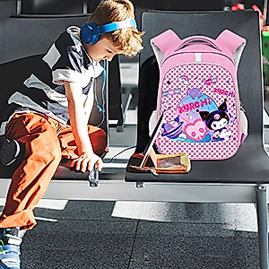 JCLOCK 3PCS Kawaii Backpack Set Pink 17 Inch Aesthetic Personalized Pink Backpack Set, Portable Large Capacity Breathable Daypack