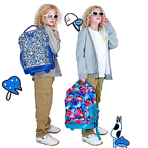 J World New York Sunny Rolling Backpack for Kids and Adults, Black, One Size