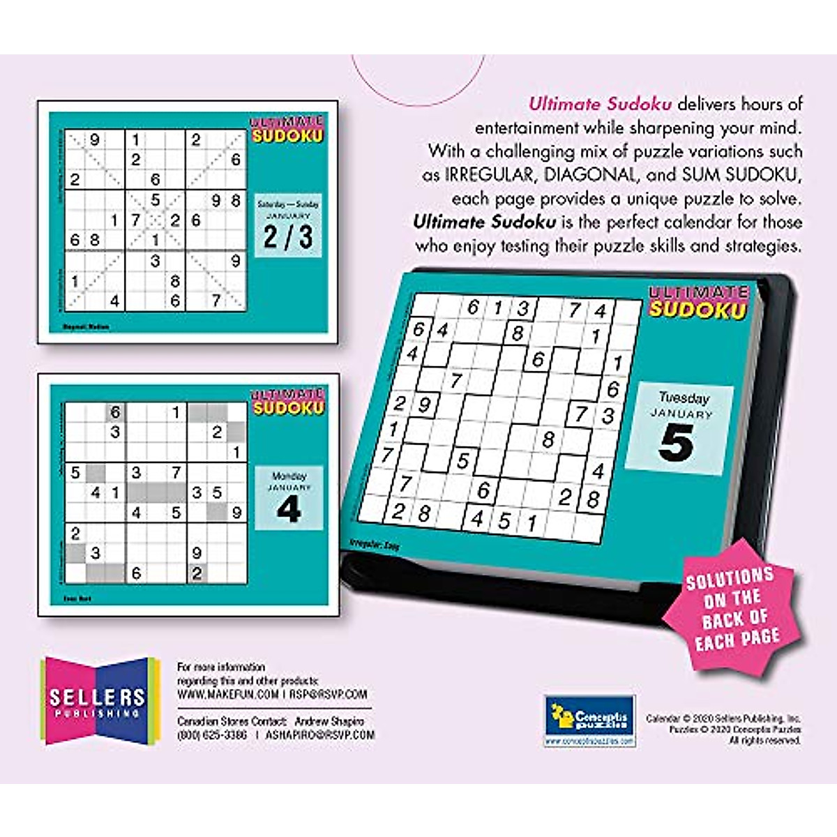 2021 Ultimate Sudoku Boxed Daily Calendar