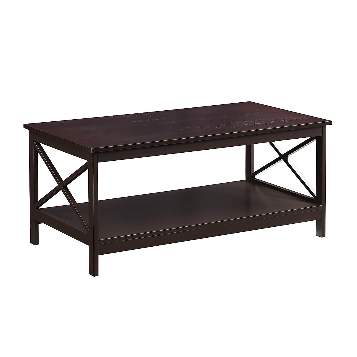 Convenience Concepts Oxford Coffee Table with Shelf, Espresso