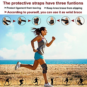 Jyer Compression Knee Brace Sleeve Support with Protective Straps and Shock-absorbing Pad, for Running, Meniscus Tear, Joint Pain, Arthritis Relief, Acl Recovery and Sports (X-Large)