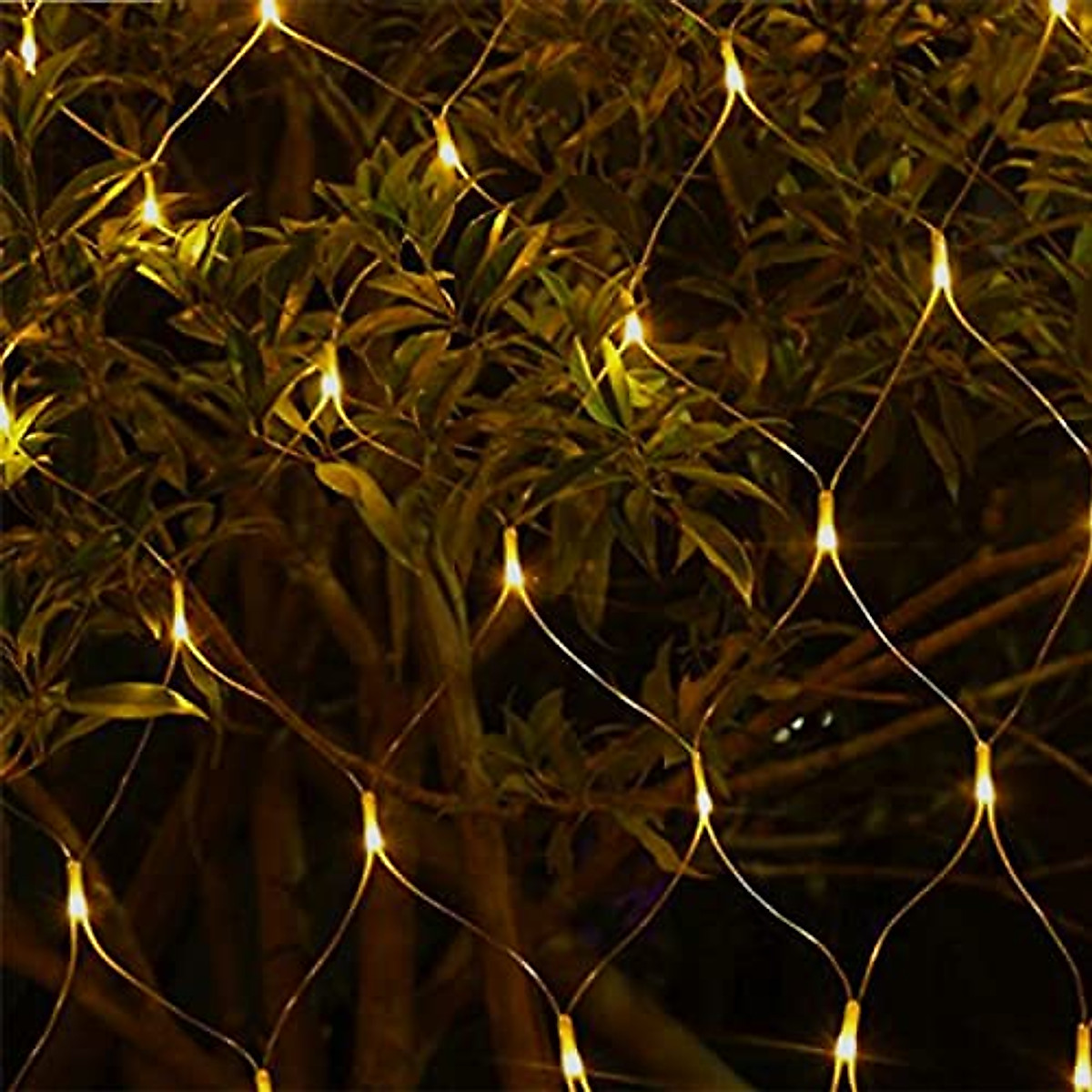 9.8FT x 6.6FT 198 LED Net Lights, Connectable 8 Lighting Twinkle Modes Mesh Lights for Christmas Outdoor Patio Garden Bush Fence Decorations (Warm White)