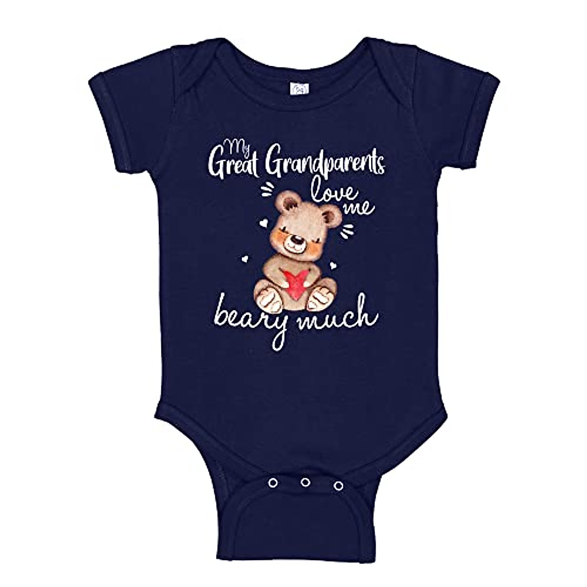 My Great Grandparents Love Me Beary Much Baby Bodysuit One Piece 12 mo Navy Blue