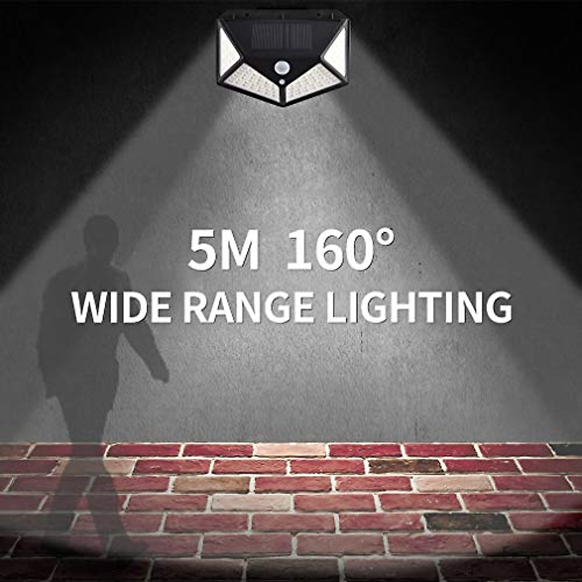 3 Modes LED Solar Light Outdoor Solar Lamp PIR Motion Sensor Wall Light Waterproof Solar Powered Sunlight for Garden Decoration 1 pc (2 pcs)
