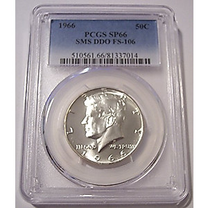 1966 Kennedy SMS DDO Variety FS-106 Silver-Clad Half Dollar SP66 PCGS