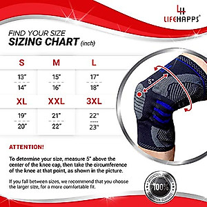 Active Relief Knee Brace by Lifehapps - Patella Knee Support Compression Sleeve with Side Stabilizers for Arthritis Joint Pain, Meniscus Tears, ACL, MCL Injuries, Exercise, Running (3XL, Black)