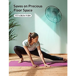 PARIS RHÔNE Wall Mount Fan with Remote,16 Inch Wall Fan with 5 Blades, 5 Speeds, 8 Hour Timer, 90° Oscillating Quiet Wall Fan with Remote for Home Office Bedroom Living Room Garage