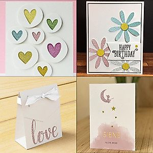 Glitter Cardstock Paper, 40 Sheets 20 Colors, Colored Cardstock for Cricut, Premium Glitter Paper for Crafts, A4 Glitter Card Stock for DIY Projects, Sparkly Paper for Card Making, 250 GSM