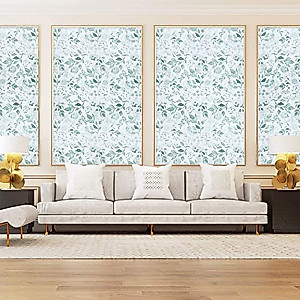 Melwod Green Breezy Leaves Peel and Stick Wallpaper 17.7” x 78.7” Neutral Watercolor Floral Leaf Contact Paper Self-Adhesive Vinyl for Drawer Cabinets Furniture Accent Walls