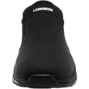 LARN SAFETY Men Slip-Resistant Chef Shoes Waterproof Kitchen Work Footwear Restaurant Hospital Nursing Garden(Black/9.5US)