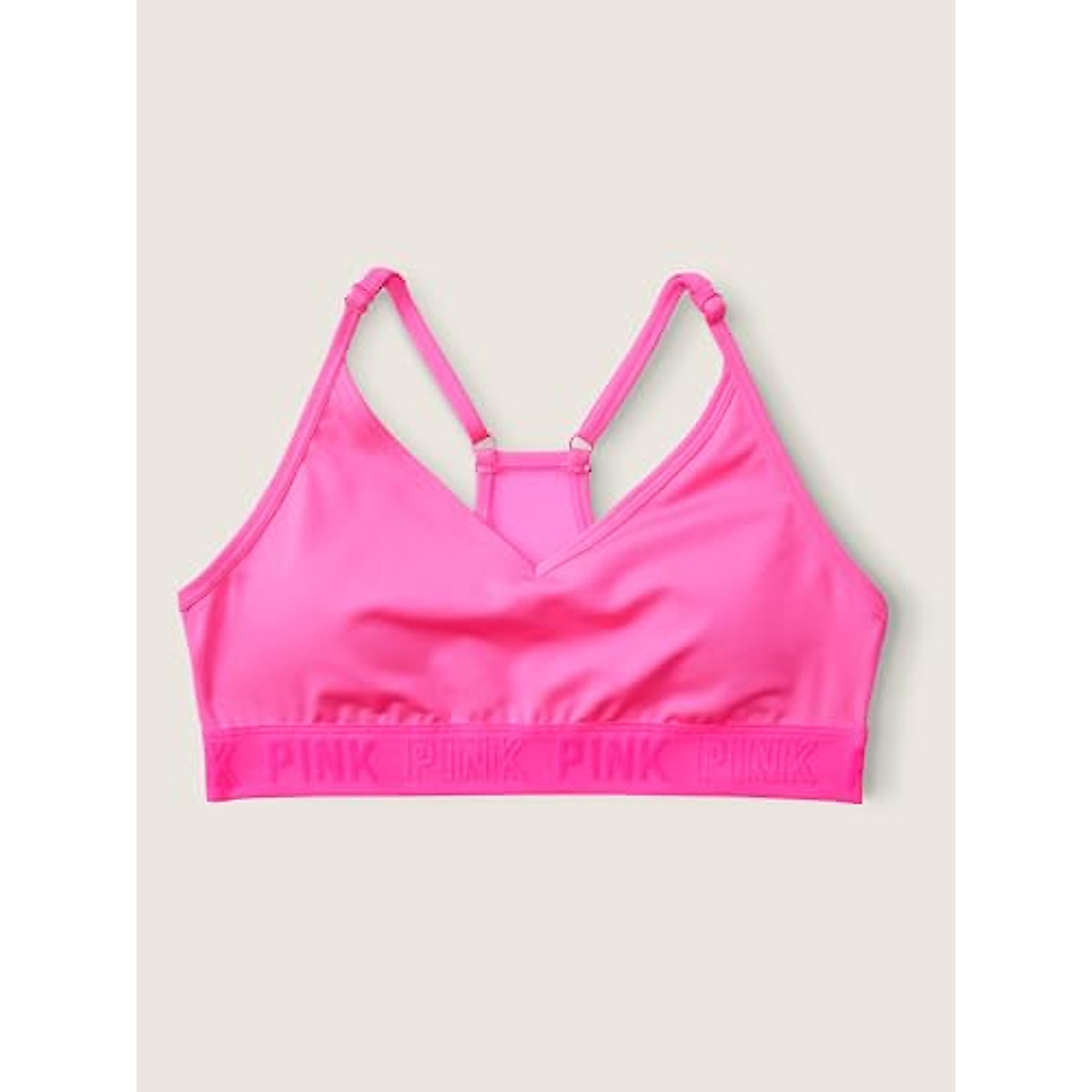Victoria's Secret Pink Ultimate Racerback Sports Bra, Low Impact Bras for Women, Athletic, Pink (XL)