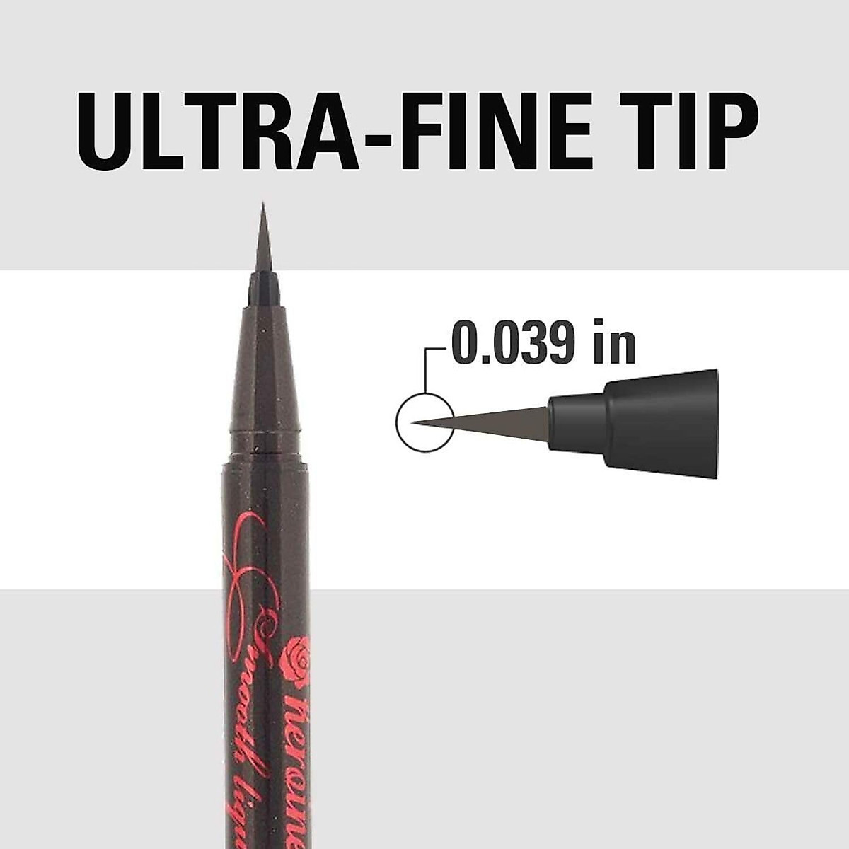 Heroine Make by KISSME Waterproof Smooth Liquid Eyeliner, Japanese Eye Makeup for Smudge-free, Super Keep Brown Black