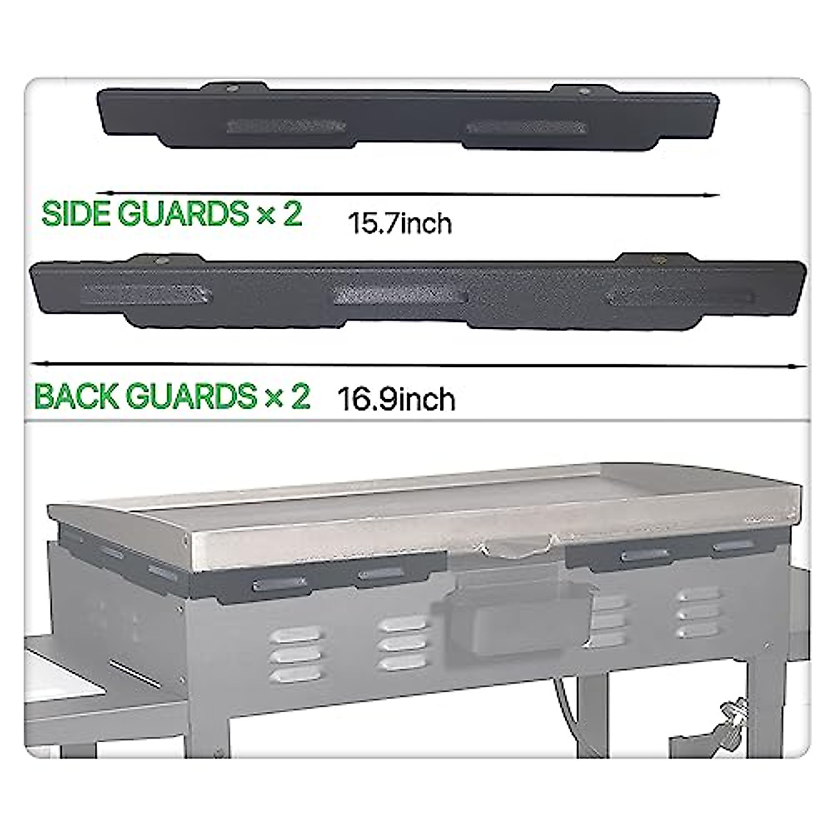 Wind Guards for Blackstone 36' Griddle, Magnetic Wind Screens, Blackstone Griddle Accessories, Fit for Blackstone Grill, Magnetic Stainless Steel Wind Screens Protect Flame Hold Heat (Iron, 36"inch)