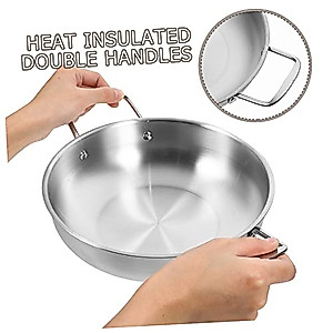 Yardenfun Cooking Pot 3pcs Stainless Steel Saucepan Stainless Steel Stock Pot Korean Pots for Cooking Stainless Steel Kitchen s Big Pots for Cooking Korean Silver Soup Pot