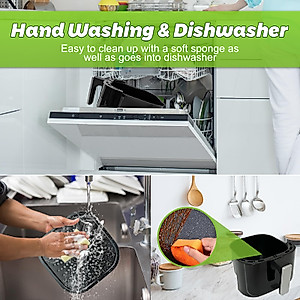 CAYNEL Air Fryer Oven Oil Free Nonstick Cooker with 8 Cook Presets, Detachable Double Basket - 5QT(Black) (Digital)