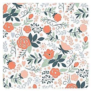 BapronBaby Vintage Rose Wet Dry Bag - Waterproof Two Zipper Pockets - Reusable for Mealtime, Diapers, Stroller, Snacks, Swimsuits - Machine Washable - 11" x 9"