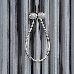 2pcs Magnetic Curtain tiebacks, Modern Style Curtain Ties Drapery Backs Holder Window Hold Curtains Drape Ties Backs for Home Bedroom Office Decorative Curtain (White)