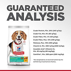 Hill's Science Diet Adult Perfect for Weight Management, Small Bites Dry Dog Food, Chicken Recipe, 4 lb Bag