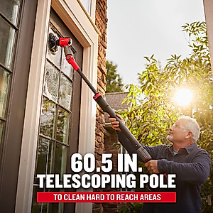 CRAFTSMAN V20 Cordless 2-in-1 Power Scrubber Kit, Multi-Purpose, Includes Bristle Brush, 2Ah Battery, V20 Battery Charger, and 60.5 in. Telescoping Pole (CMCPS520D1)