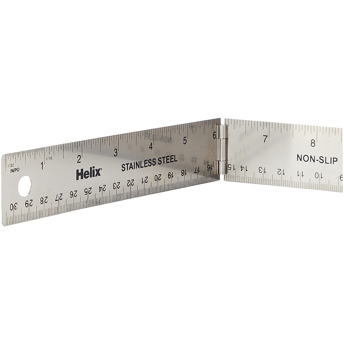 Helix Dead Steel Folding Ruler, Silver, Length 30cm / 12 inch