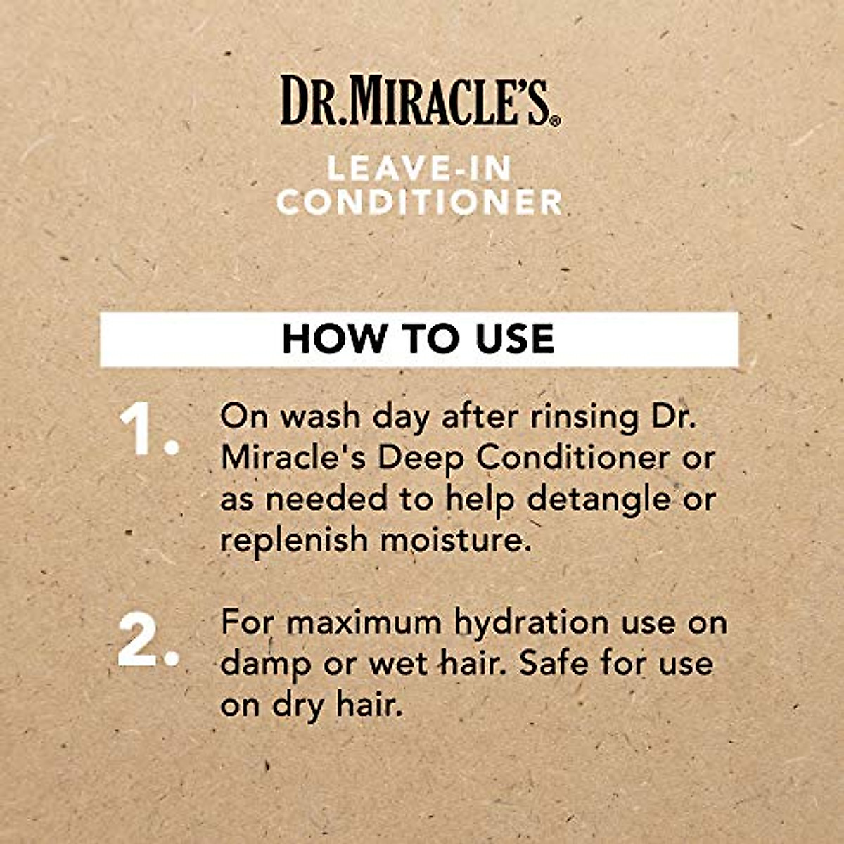 Dr. Miracle's Leave In Conditioner, Blended with Vitamins A, C & E for Strong, Soft, Manageable Shiny Hair, 8 Ounce