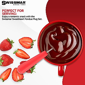Swissmar F12066 4-Piece Sweetheart Chocolate Fondue Mug Set