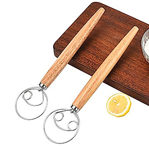 Danish Dough Whisk Cosybeau 13 Inch Bread Mixer For Dough Hooks With Stainless Steel Ring Dutch Whisk Kitchen Baking Tools Supplies Wisks For Bread Batter Cake Pastry (Lap+Double Lap)