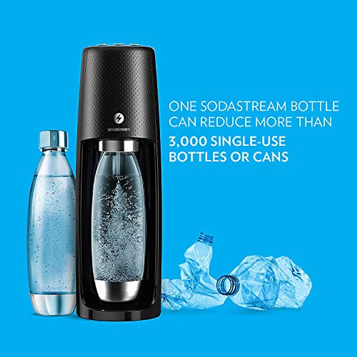 SodaStream Fizzi One Touch, Sparkling Water Maker, Black
