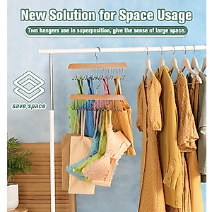 Fitnice 2 Pack Bra Hanger, Belt Hanger for Closet with 20 Metal Hooks Tank Top Hanger Space Saving Tie Rack for Men Closet Organizers and Storage Hanging for Sport Bra, Belt, Tie, Scarf, Lingerie