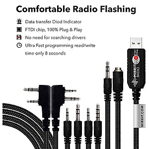 Mirkit Bundle with 2Pcs Radio Baofeng UV-82 MK5 8 Watt Max Power - 2Pcs of Dual Band Antenna Upgraded MP-701 SMA Female VHF/uhf 8.5inch - 6 in 1 FTDI USB Programming Cable