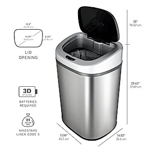 JIMORY 21.1 Gallon Trash Can, Motion Sensor Touchless Kitchen Trash Can, Stainless Steel