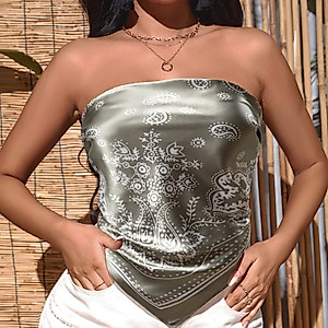 HBselect 4PCS Head Scarf for Women 35” Head Scarves Silk Like Satin Neck Scarfs Square Bandana Hair Wraps Scarf for Sleeping