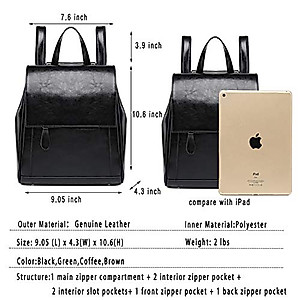 Womens Backpack Purse Soft Leather Antitheft Rucksack Ladies Versatile Shoulder Bag Daypack Travel Office Bag Green