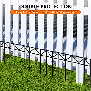 Elecoman 5PACK 32 * 10in No Dig Animal Barrier Fence,Underground Decorative Garden Fencing/Fence,5mm Galvanized Steel Garden Fence Border,Dog Rabbits Ground Stakes for Outdoor Garden Yard Patio