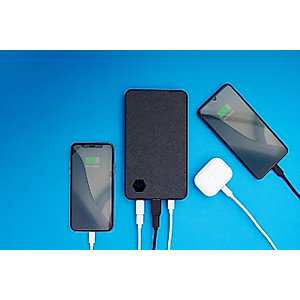 EINOVA Laptop Power Bank | Ultra-Fast 20,000mAh Slim Battery Pack in Pink - USB C + USB A, 63W Output | Charge 3 Devices at Once- Phones, Tablets, Laptops, 3ft Cable Included (Gray)