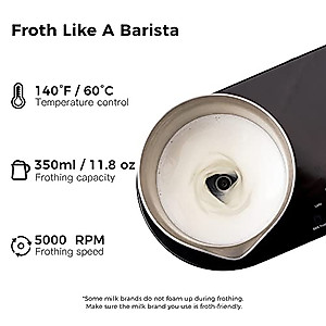 SEVEN&ME Espressor Machine black & white Coffee Maker, with Milk Froth All-in-One Espresso Machine Combination, Latte Cappuccino Macchiato Espresso Electric Moka Pot, One Click Smart Operation（8.66"）