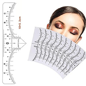 10/50/100 Pcs Disposable Eyebrow Ruler Sticker for Microblading, Adhesive Eyebrow Measurement Ruler, Eyebrow Ruler for Tattoo Makeup - Perfect Eyebrow Makeup Tool (100Pcs)