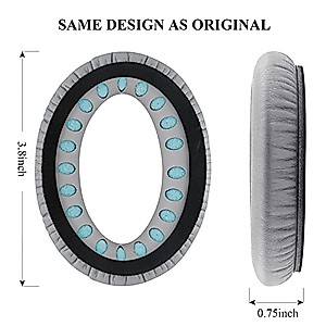 Replacement Ear Pads for Bose Quiet Comfort 35, Ear Pads Cushions Compatible with Bose QC 35/35 II Headphones Made of Premium Protein Leather Memory Foam (Light Grey)