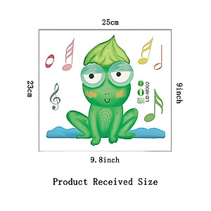 Cute Music Frog Stickers Toilet lid Stickers Wall Decals Animal Wall Stickers for Bedroom Wall Art Mural for Living Room Kids Room Wall Decor