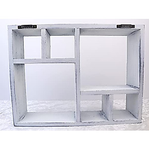 Shelf & Stone Mini Fossil & Crystal Display Shelf Parent (Rustic White)