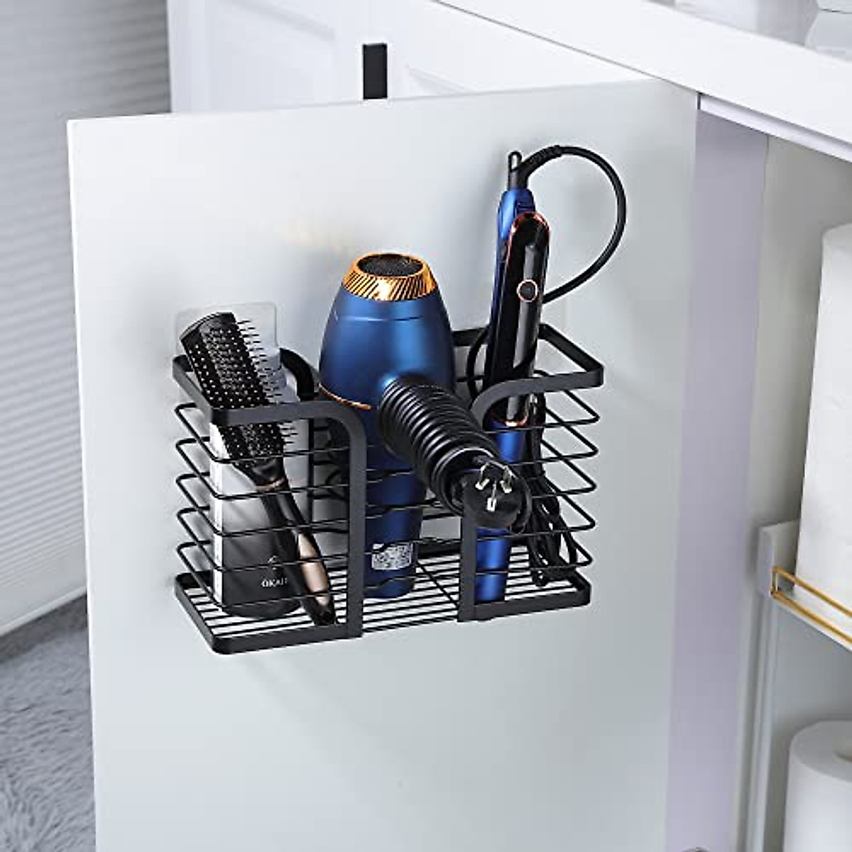 YIGII Hair Tool Organizer Wall Mount + Toilet Paper Holder Stand