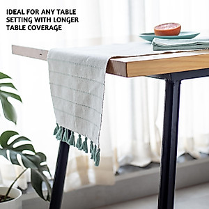 Folkulture Dish Towels for Drying Dishes and Spring Table Runners with Tassels for Farmhouse Decor, Boho Set of 3 Kitchen Towels and Ribbed Boho Table Cover for Rustic Wedding Decoration