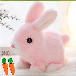 Rowlinnsky Interactive Bunny Toys for Kids, Bunny Toys Educational Interactive Toys Bunnies Can Walk and Talk, Interactive Bunny Toys for Kids, Plush Stuffed for Children Kids Gift (1pc pink)