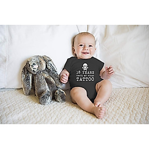20 Years Until My First Tattoo - Funny Baby Essentials Bodysuit - Newborn Baby Boy Clothes (6 Months, Black)