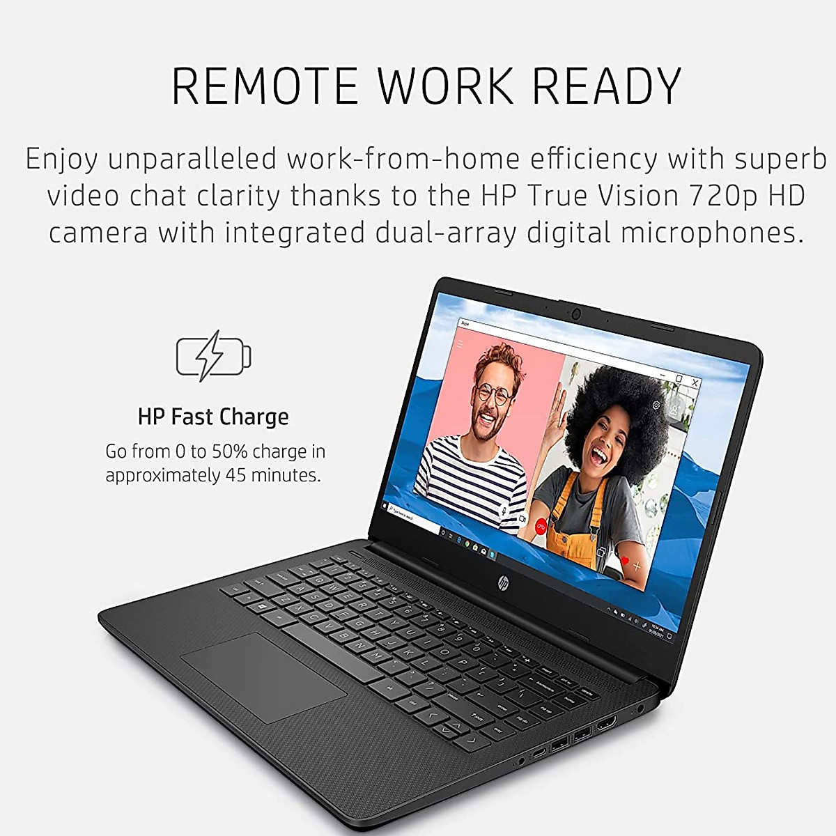 HP Latest Stream 14" HD Laptop, Intel Celeron Processor, 8GB Memory, 64GB eMMC Storage, Fast Charge, HDMI, Up to 11 Hours Long Battery Life, Office 365 1-Year, Win 11 S, Microfiber Bundle, Black