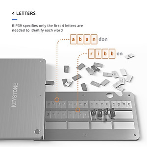 KEYSTONE Crypto Seed Storage, Cryptosteel Capsule Metal Wallet, Cold Storage Backup, 24 Words Bitcoin Key Phrase Storage, Steel Plate, Compatible with Ledger, Trezor, KeepKey (Keystone Tablet)