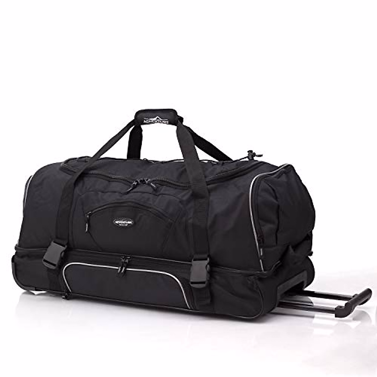 Travelers Club Adventure Rolling Travel Duffel Bag, Black, 22-Inch