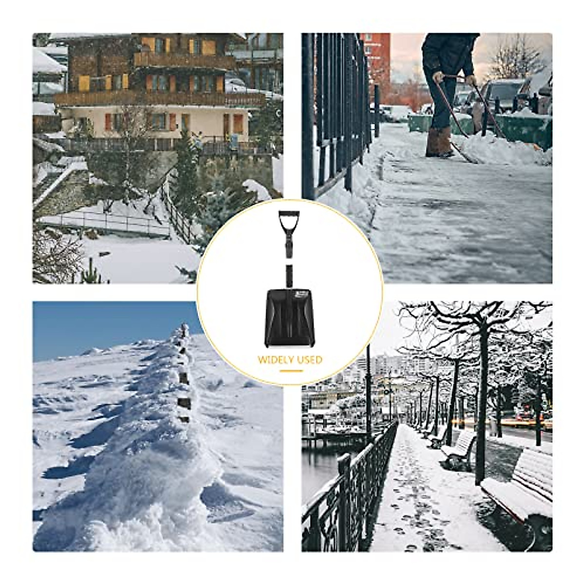 Yardwe Multitools Retractable Snow Shovel Aluminum Alloy Snow Shovel with D- Grip Handle Large Snowboard Shovel for Outdoor Garden Patio Lawn Black Ar Multitool